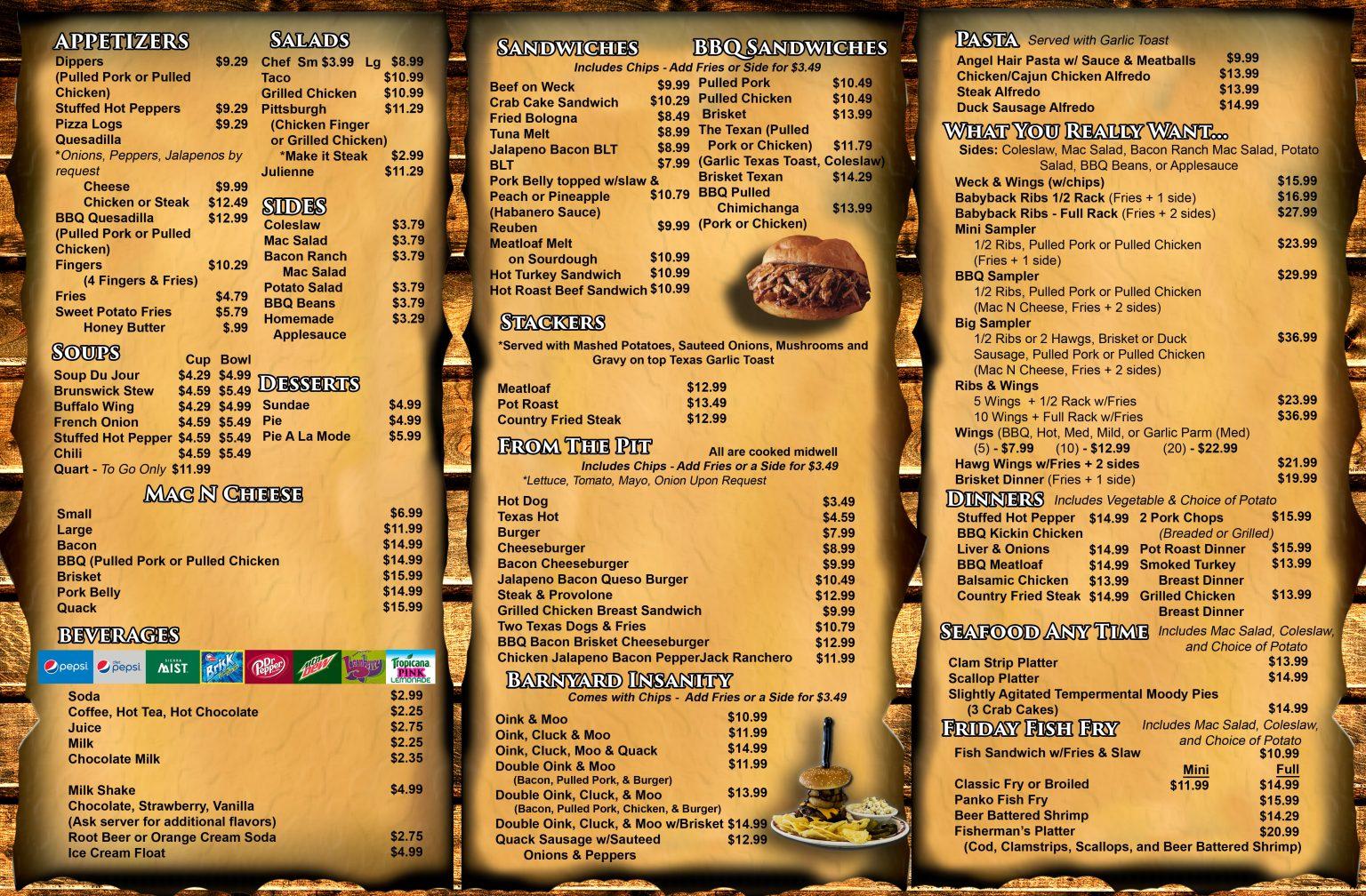 Menu | Smokin' Little Diner